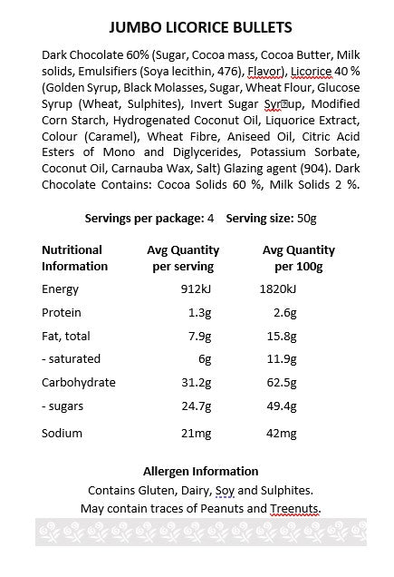 Dark Chocolate Jumbo Licorice Bullets | Homestead Store