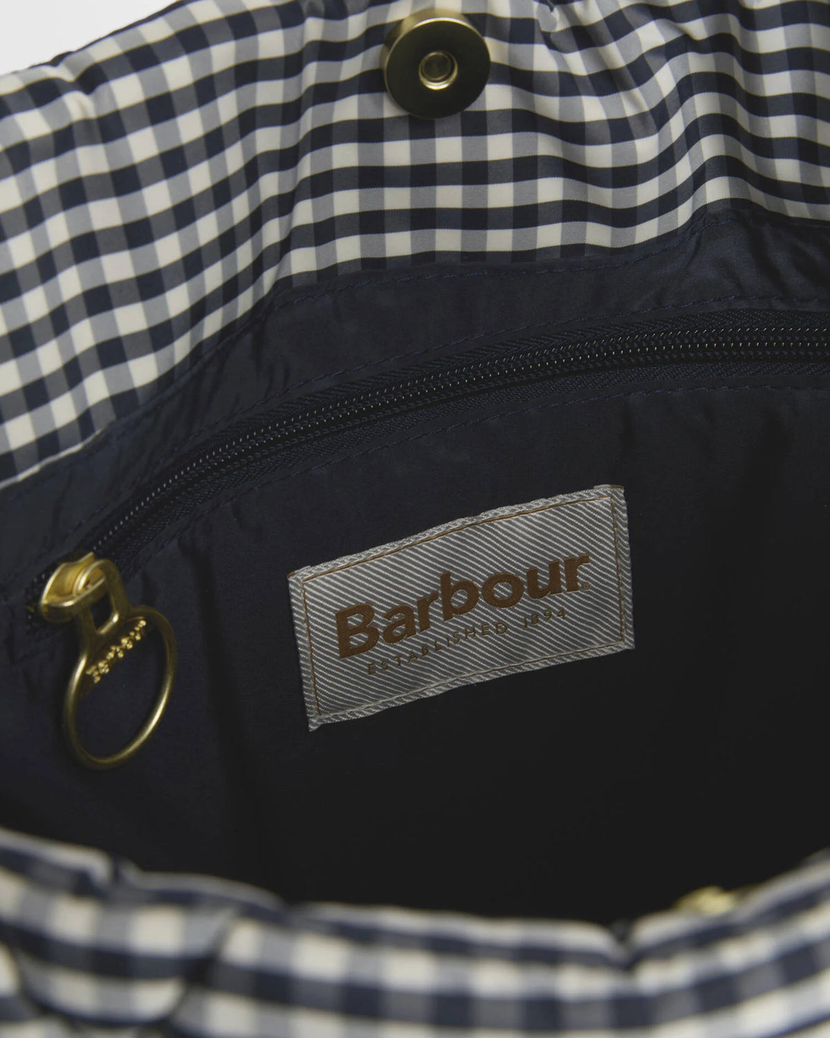 Barbour Riah Quilted Tote Bag Gingham Check – Homestead Store